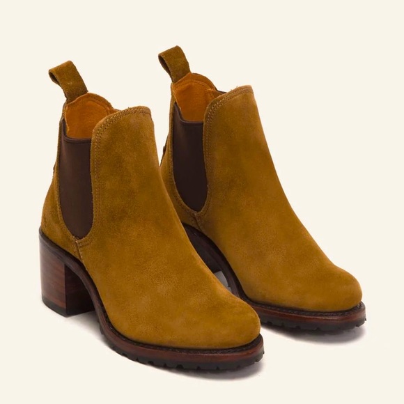 Frye | Shoes | Frye Sabrina Chelsea Chestnut Brown Suede Everyday Moto ...